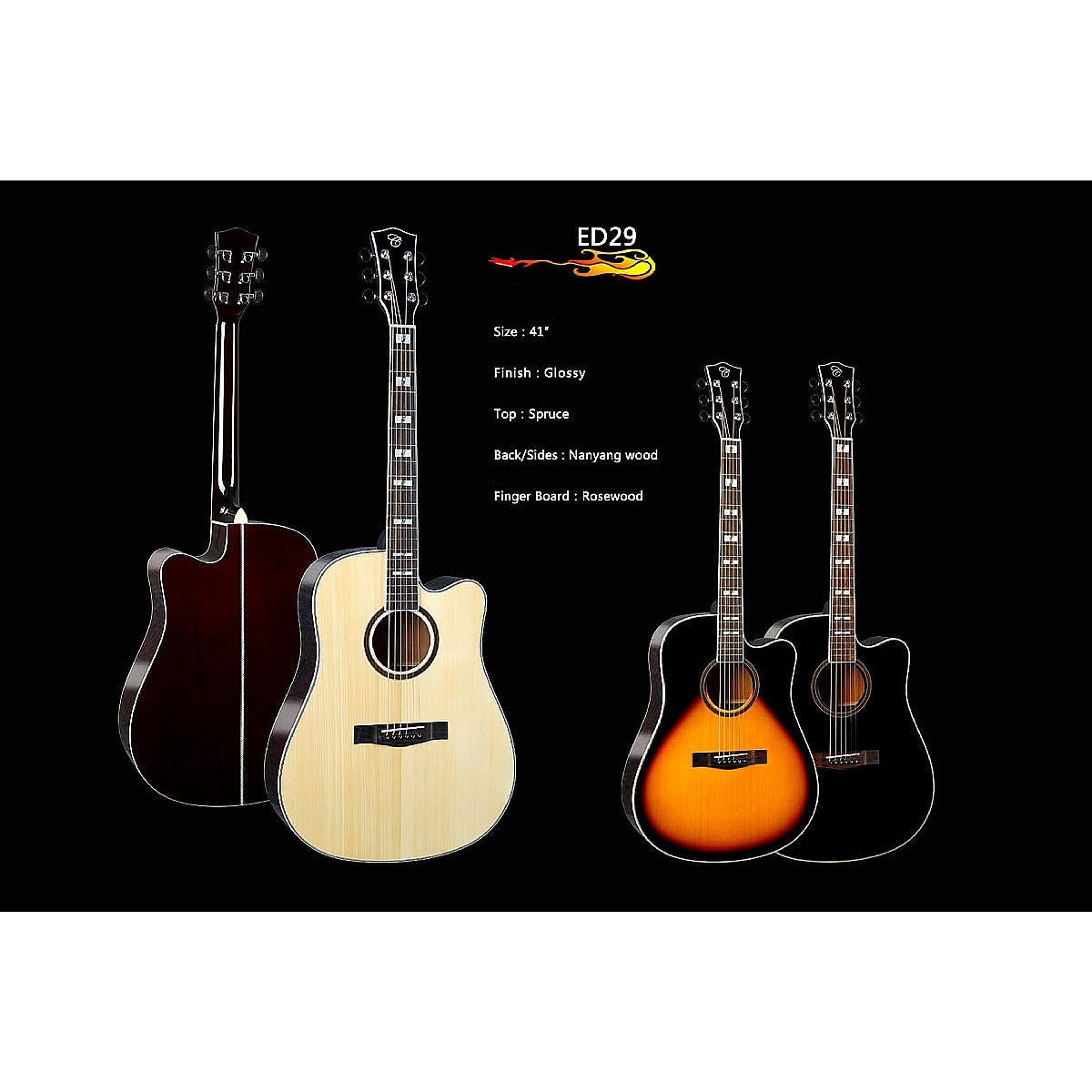 Đàn Guitar Acoustic Sqoe ED29 EQ – Việt Music